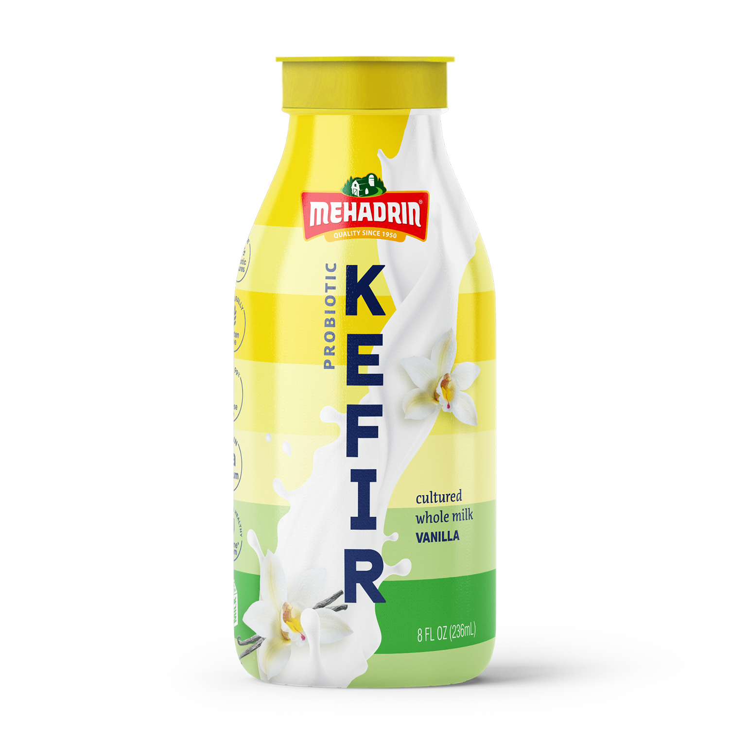 Kefir Vanilla Drink, 8 Oz. - Mehadrin Dairy